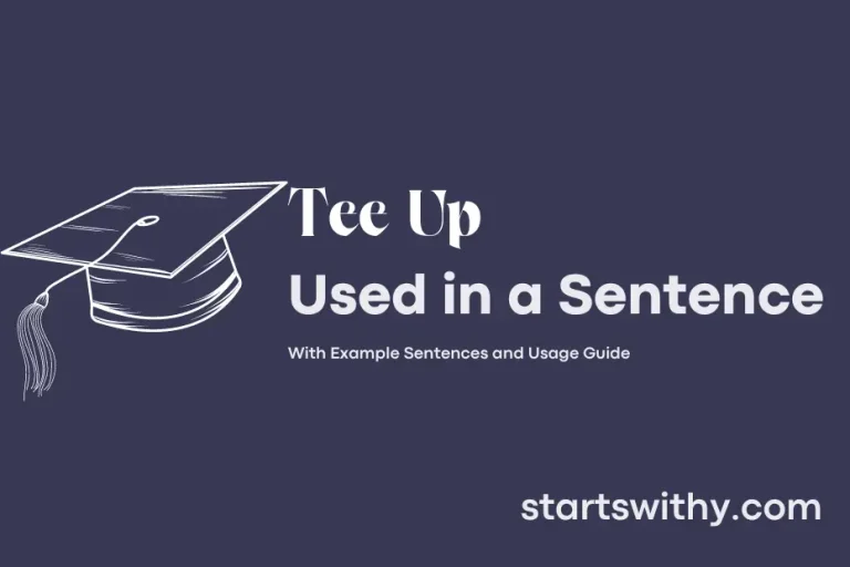 TEE UP in a Sentence Examples: 21 Ways to Use Tee Up