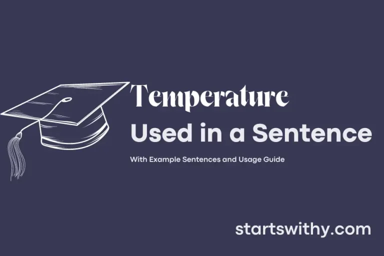 TEMPERATURE in a Sentence Examples: 21 Ways to Use Temperature