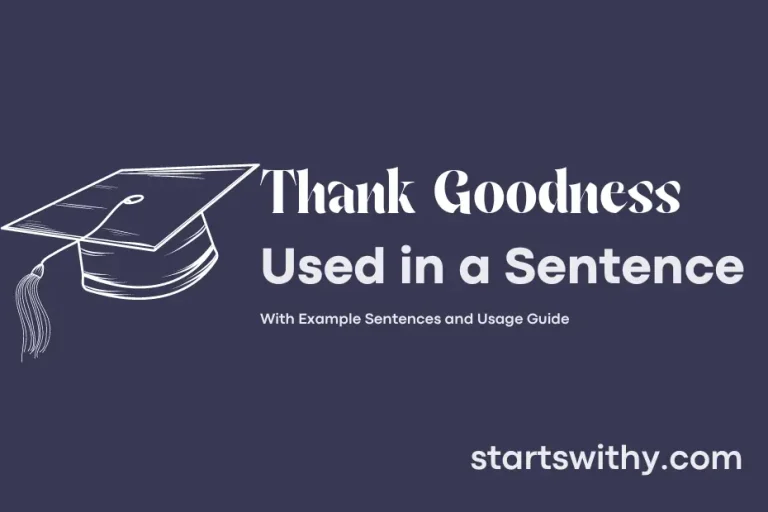 THANK GOODNESS in a Sentence Examples: 21 Ways to Use Thank Goodness