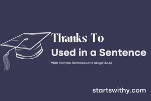 THANKS TO in a Sentence Examples: 21 Ways to Use Thanks To