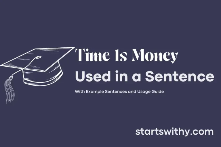 TIME IS MONEY in a Sentence Examples: 21 Ways to Use Time Is Money