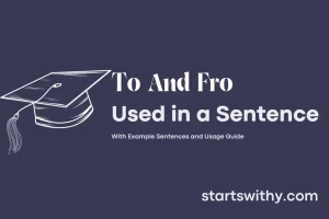 TO AND FRO in a Sentence Examples: 21 Ways to Use To And Fro
