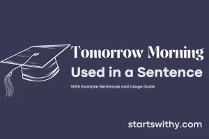 TOMORROW MORNING in a Sentence Examples: 21 Ways to Use Tomorrow Morning