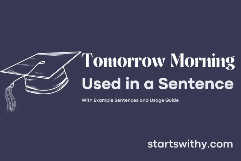 TOMORROW MORNING in a Sentence Examples: 21 Ways to Use Tomorrow Morning