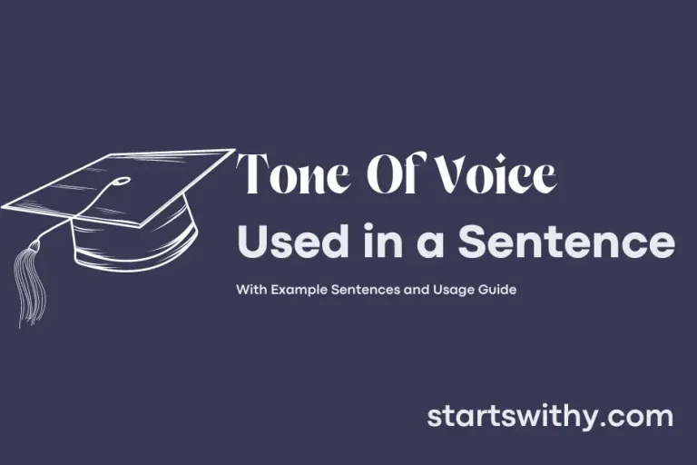 TONE OF VOICE in a Sentence Examples: 21 Ways to Use Tone Of Voice