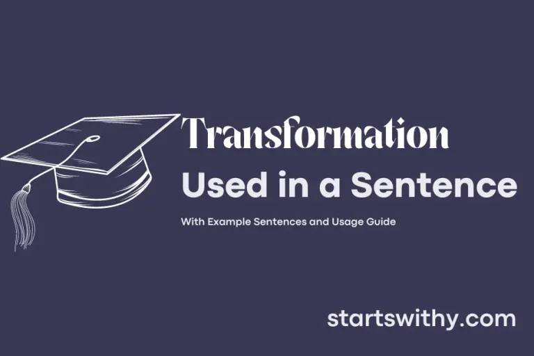 TRANSFORMATION in a Sentence Examples: 21 Ways to Use Transformation