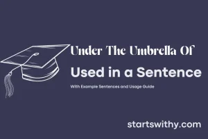 UNDER THE UMBRELLA OF in a Sentence Examples: 21 Ways to Use Under The ...