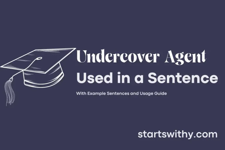 UNDERCOVER AGENT in a Sentence Examples: 21 Ways to Use Undercover Agent