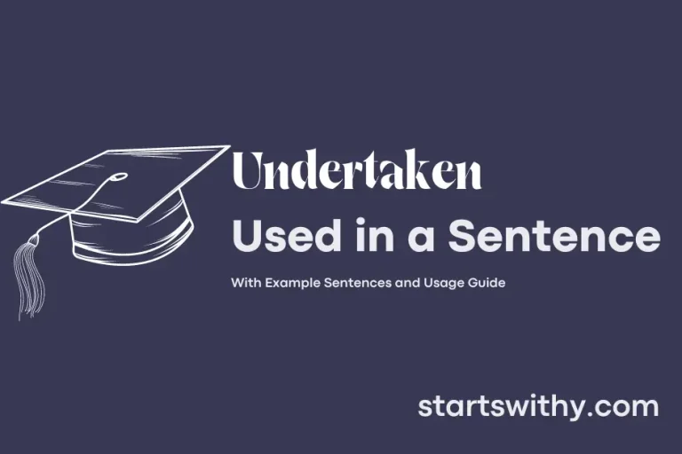 UNDERTAKEN in a Sentence Examples: 21 Ways to Use Undertaken