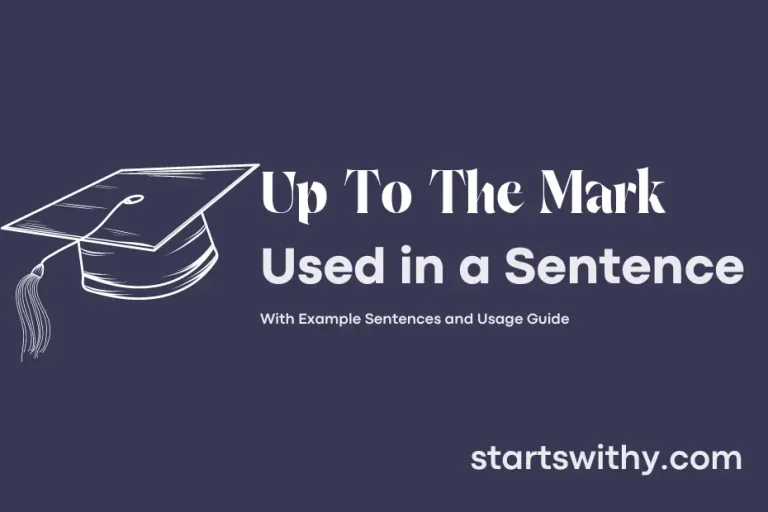 UP TO THE MARK in a Sentence Examples: 21 Ways to Use Up To The Mark