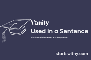 VANITY in a Sentence Examples: 21 Ways to Use Vanity