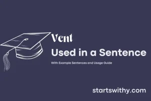 VENT in a Sentence Examples: 21 Ways to Use Vent