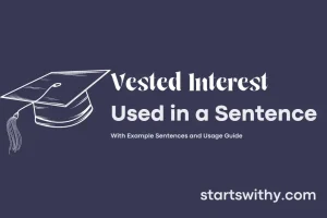 VESTED INTEREST in a Sentence Examples: 21 Ways to Use Vested Interest