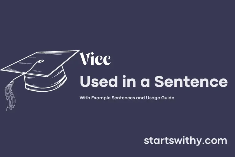 VICE in a Sentence Examples: 21 Ways to Use Vice
