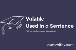 VOLATILE in a Sentence Examples: 21 Ways to Use Volatile