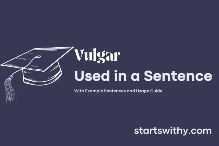 VULGAR in a Sentence Examples: 21 Ways to Use Vulgar