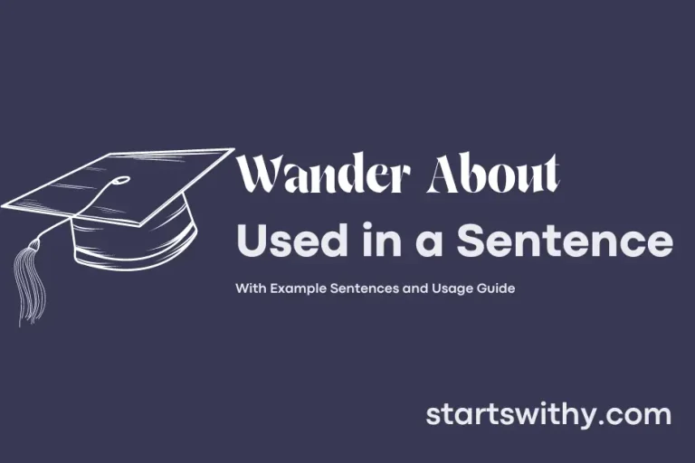 WANDER ABOUT in a Sentence Examples: 21 Ways to Use Wander About