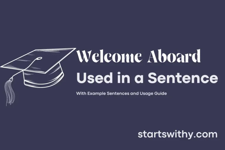 WELCOME ABOARD in a Sentence Examples: 21 Ways to Use Welcome Aboard