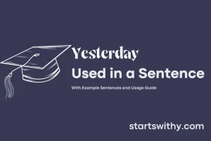 YESTERDAY in a Sentence Examples: 21 Ways to Use Yesterday