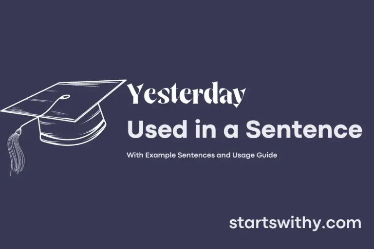 YESTERDAY in a Sentence Examples: 21 Ways to Use Yesterday